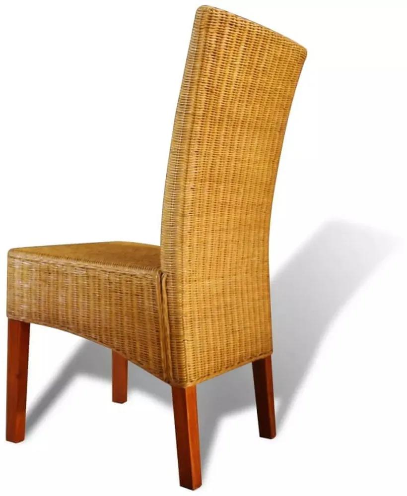 Petromila Jídelní židle 2 ks hnědé přírodní ratan
