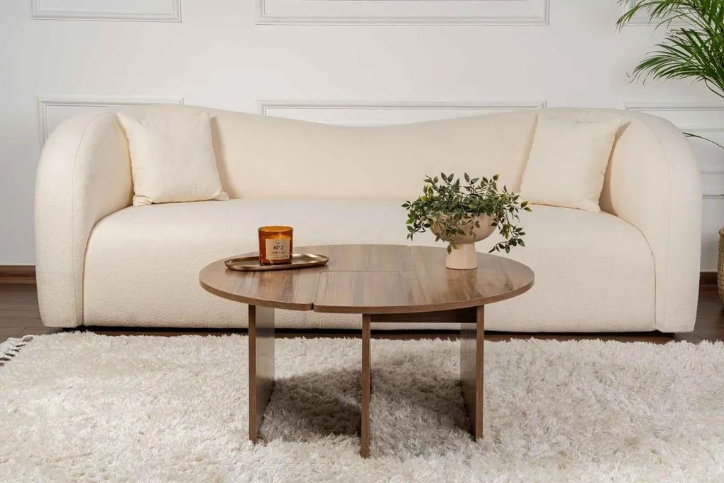 Designový konferenční stolek Zakwani 90 cm vzor ořech