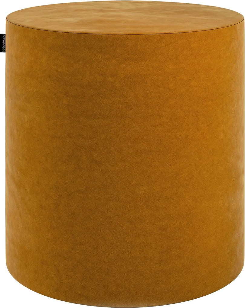 Sedák Barrel- válec pevný barva žlutá látka lesklé, sametová