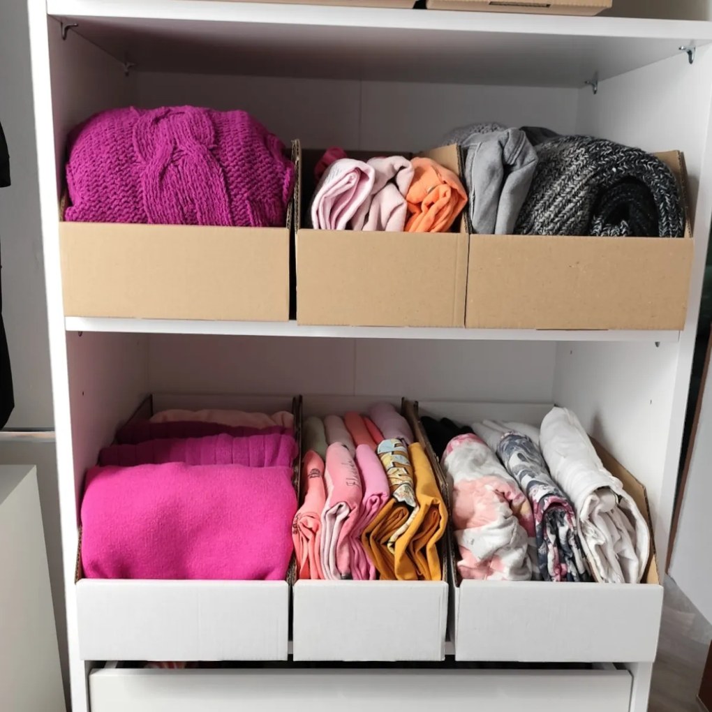 KARTON PAK Úložné boxy na oblečení, organizéry do skříně EKO KARTON 15x47cm