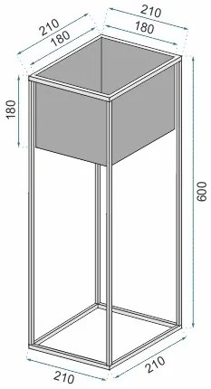 Stojan na květiny METALIC matný černý 60 cm