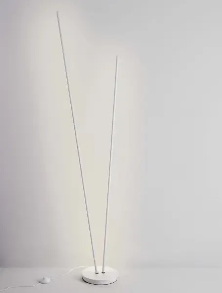 LED stmívatelná bílá stojací lampa Intec