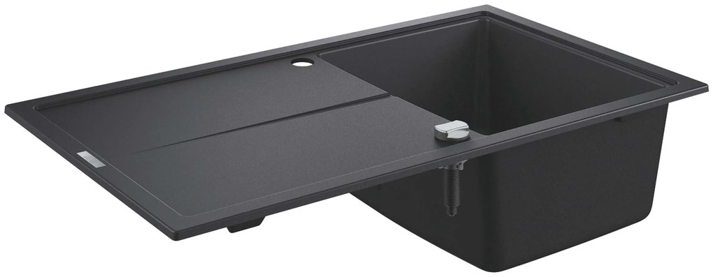 Grohe - Kompozitní dřez K400 s automatickým odtokem, 86x50 cm, granitová černá 31640AP0