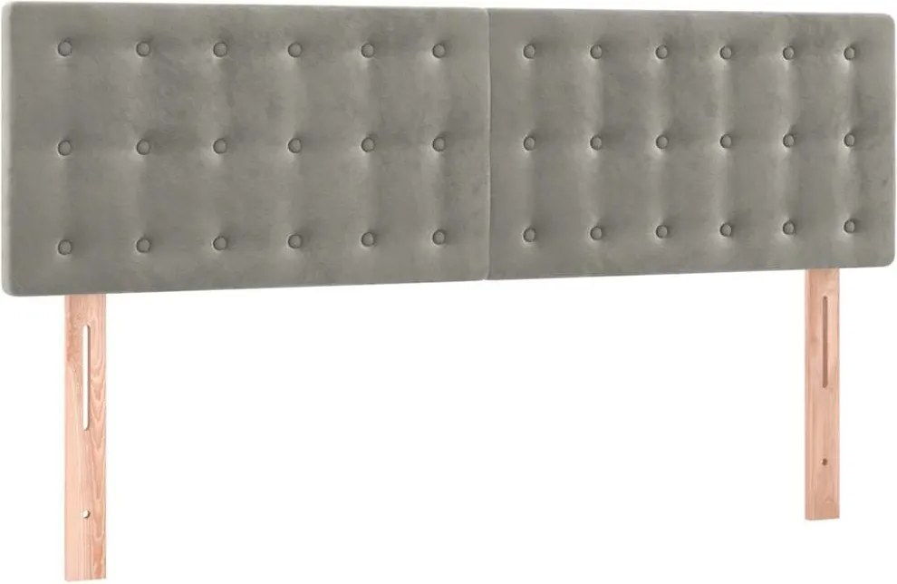 Čelo postele s LED světle šedé 144 x 5 x 78/88 cm samet 3122094