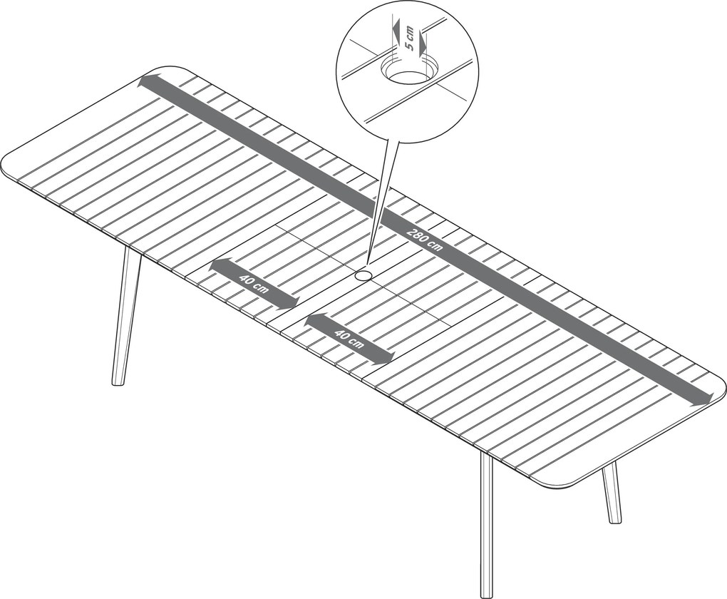 Tchibo - Dvojitý rozkládací stůl z teakového dřeva - barva: hnědá