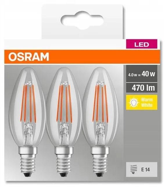 Osram SADA 3x LED Žárovka VINTAGE B40 E14/4W/230V 2700K - Osram P224594 |  BIANO