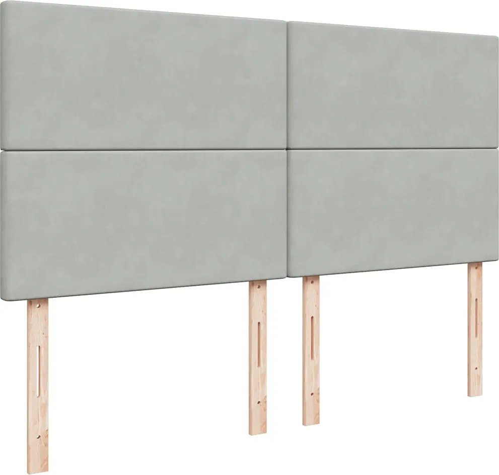 Box spring postel s matrací světle šedá 200x200 cm samet 3292424