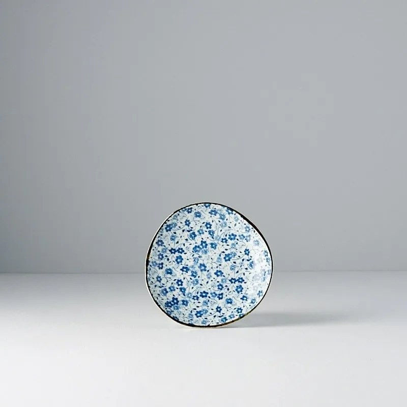 MADE IN JAPAN Sada 2 ks: Malý talíř Blue Daisy s nepravidelným okrajem 12 cm 12 × 2,5