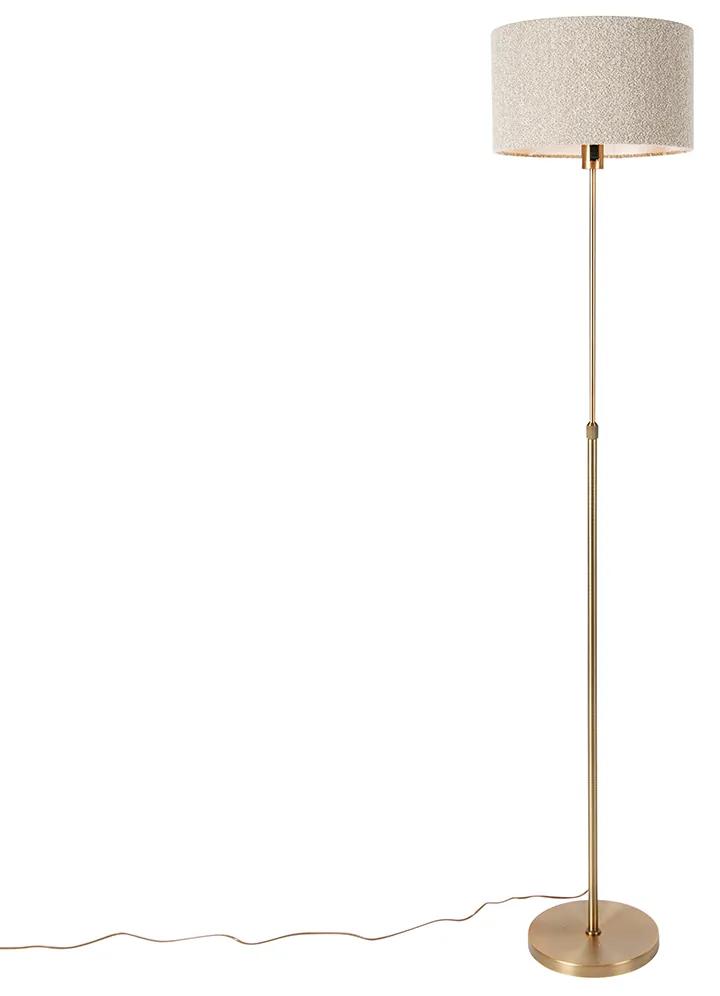 Stojací lampa nastavitelná bronzová s boucle stínidlo taupe 35 cm - Parte