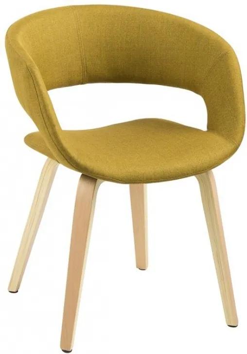 Jídelní židle Garry, látka, žlutá