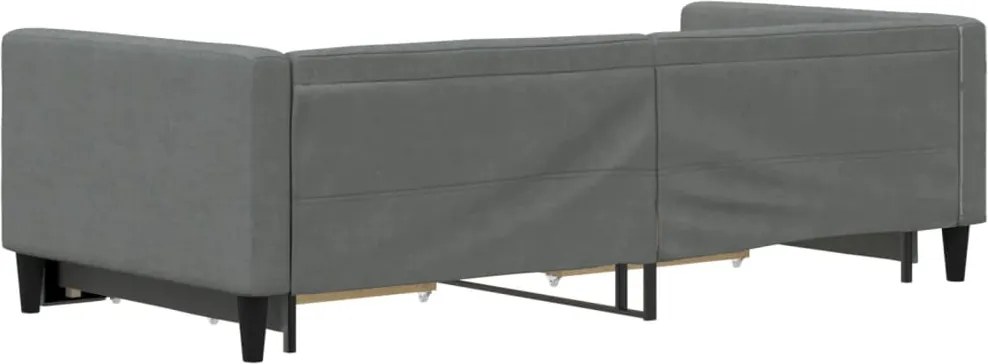 Válenda s přistýlkou a zásuvkami tmavě šedá 90 x 190 cm textil 3196625