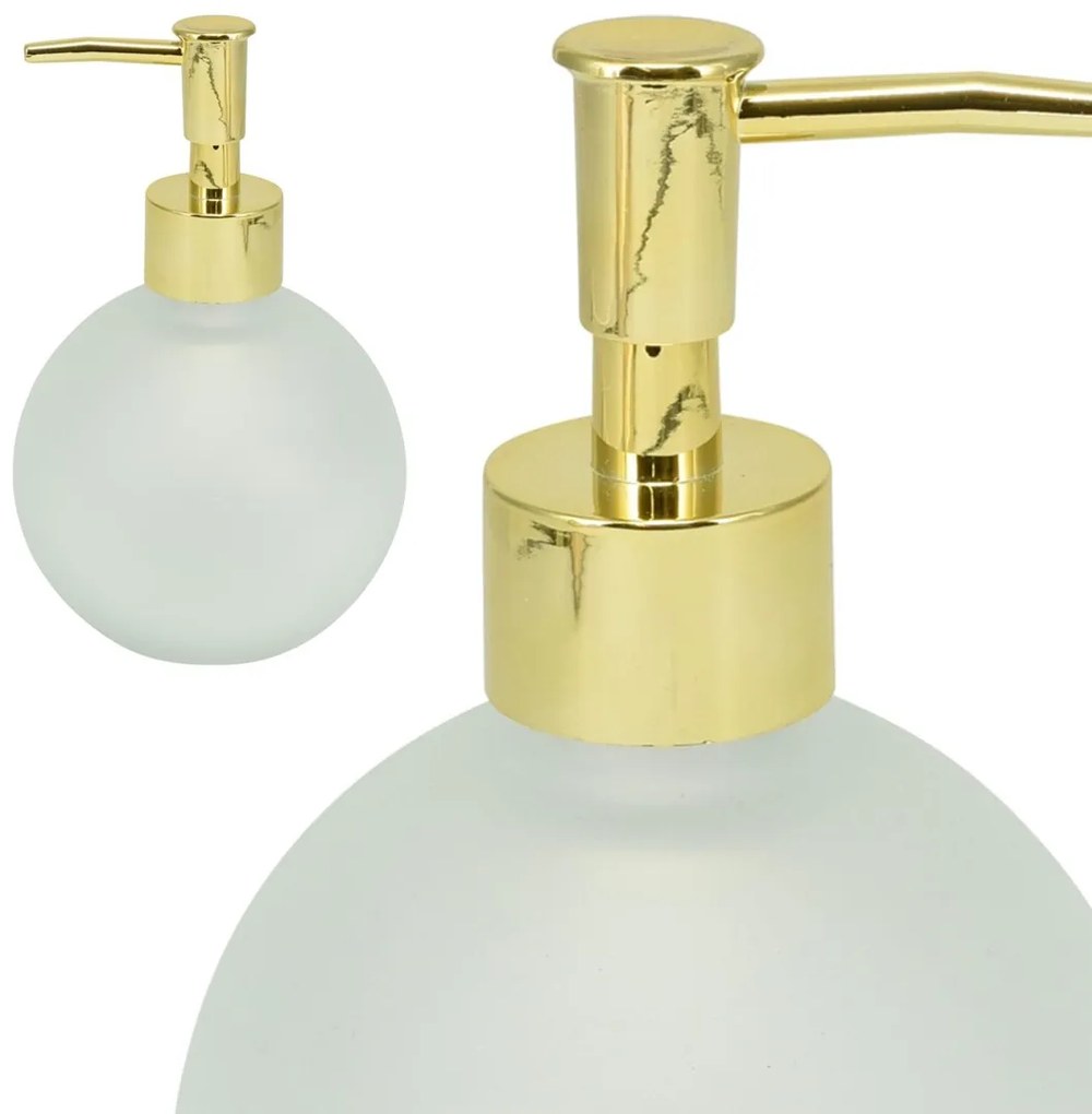 Dávkovač mýdla Globe, bílá/se zlatými prvky, 400 ml