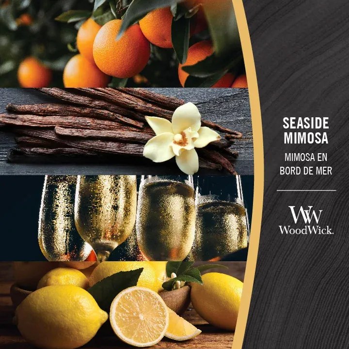 WoodWick – svíčka Seaside Mimosa (Mimóza na pobřeží) Velikost: velká 609 g