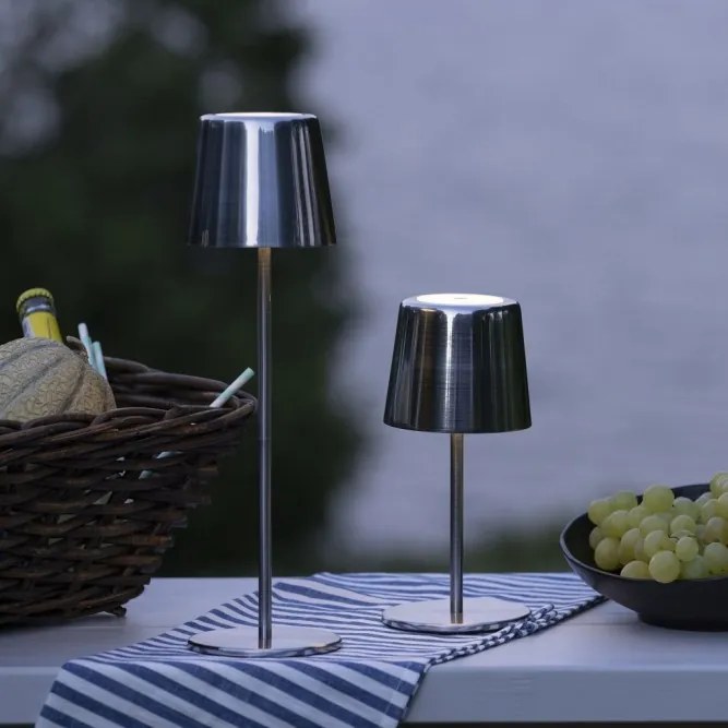 Brilliant G40939/68 Stolní AKU lampa XAANA broušený nikl USB-C , CCT