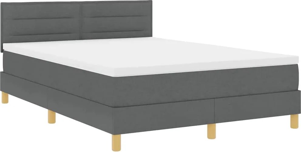 Postel s boxspringem s polštářem Tmavě šedá 160 x 200 cm textil 3338854