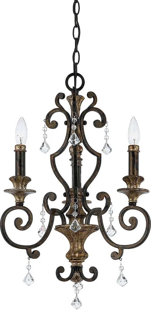 Elstead MARQUETTE rustikální lustr 43 cm 3xE14 starý bronz
