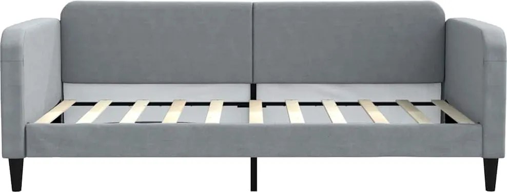 Válenda s přistýlkou a zásuvkami světle šedá 100x190 cm textil 3196895