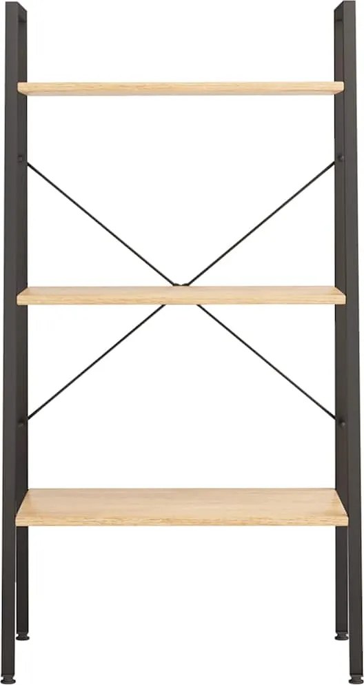 3patrová stojící police světle hnědá a černá 56 x 35 x 108 cm 336361