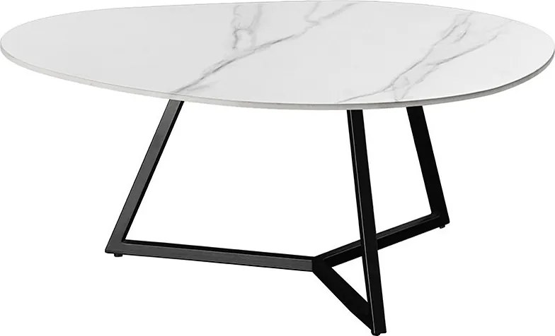 Keramický konferenční stolek Paquita 90 cm bílý