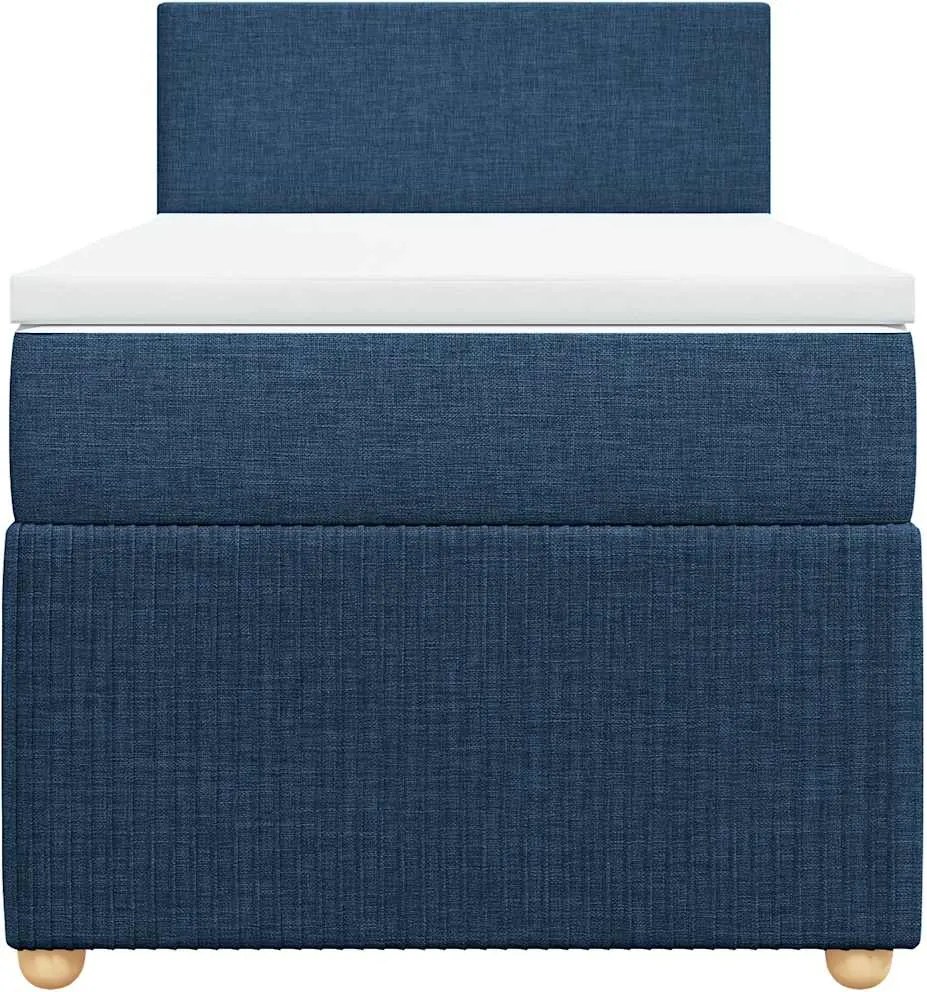 Box spring postel s matrací modrá 90x200 cm textil 3287338
