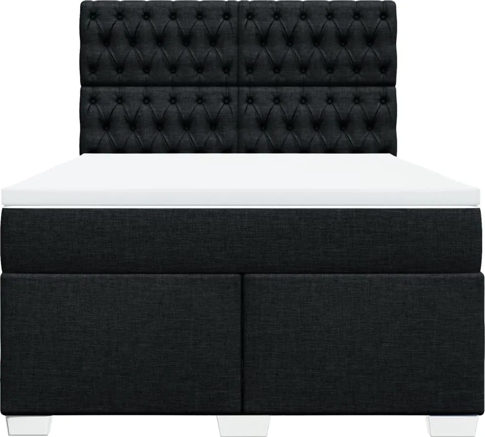 Box spring postel s matrací černá 140 x 190 cm textil 3290492