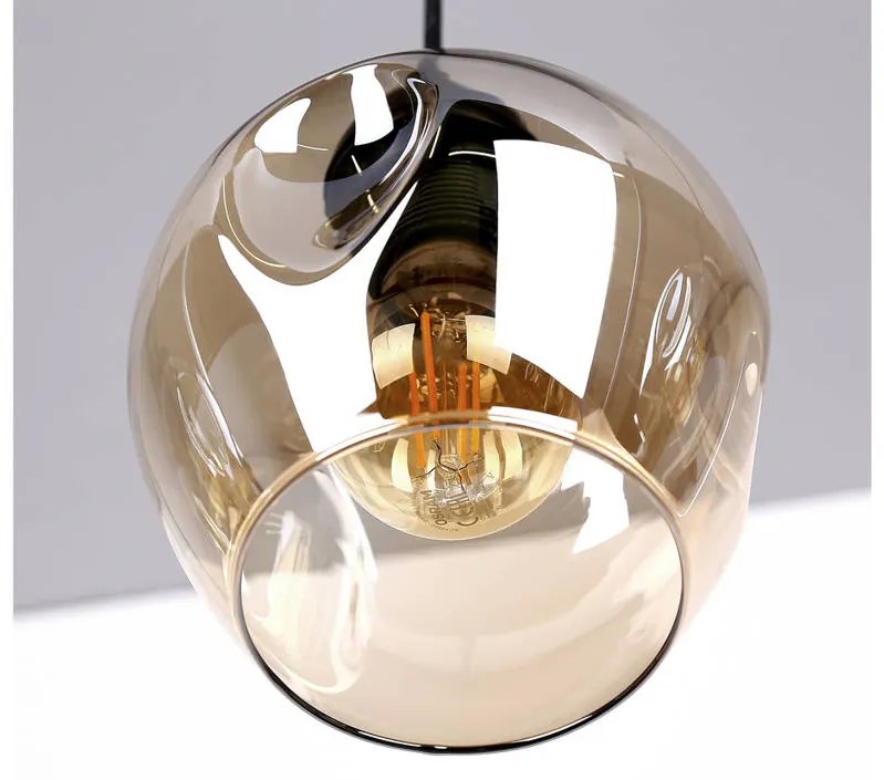 Černo-hnědý závěsný lustr Aspa pro žárovku 3x E27  - Candellux