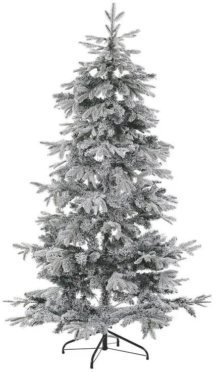 Zasněžený umělý vánoční stromek 210 cm bílý TOMICHI Beliani