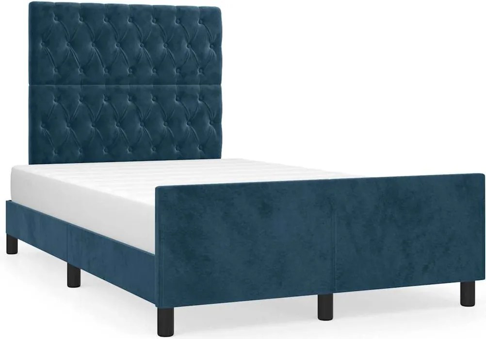 Rám postele bez matrace tmavě modrý 120 x 200 cm samet 3125932