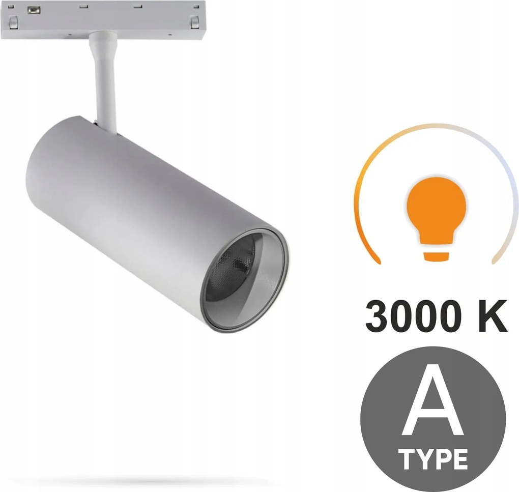 Reflektor Bílý Led Track 12W 3000K Teplý Typ A Smart Track 48VDC