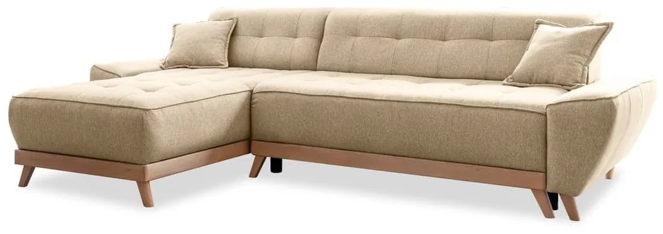 Béžová rozkládací/s úložným prostorem rohová pohovka Dazzling Daisy - II. jakost – Miuform