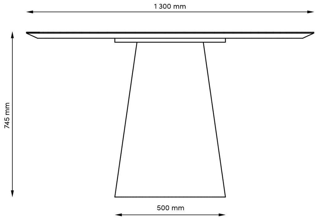 Dubový jídelní stůl Marco Barotti 130 cm s matnou stříbrnou podnoží