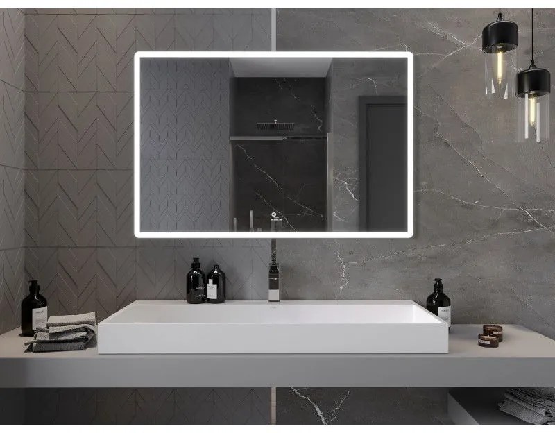 Mexen Navia, LED koupelnové zrcadlo s podsvícením 120 x 80 cm, 6000K, ochrana proti zamlžování, 9803-120-080-611-00