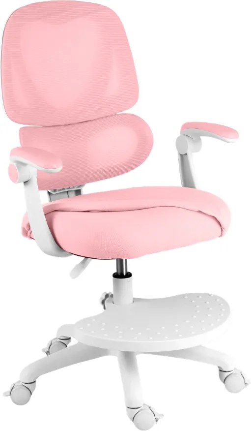 Dětská otočná židle Neoseat JUNI 023 — látka, pratelný potah, růžová