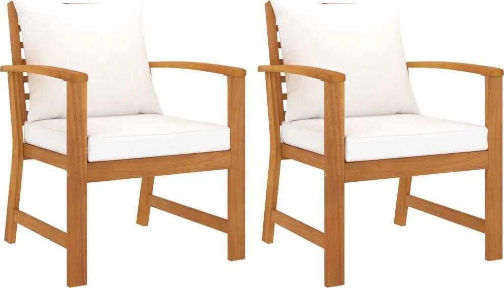 vidaXL Zahradní židle 2 ks tmavě poduška masivní akáciové dřevo [311827] Barva: Šedá