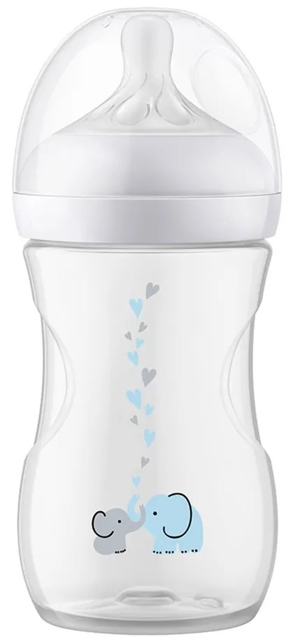 AVENT kojenecká láhev Natural Response s ventilem Air Free Slon 260 ml bílá