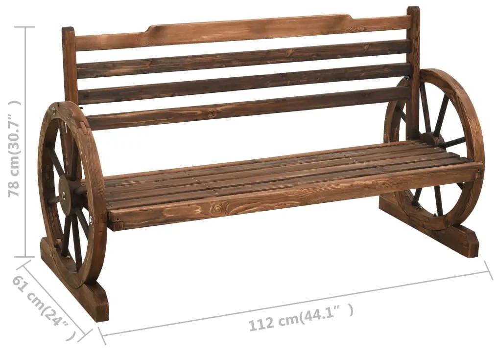 Zahradní lavice 112 cm masivní jedlové dřevo,  313891