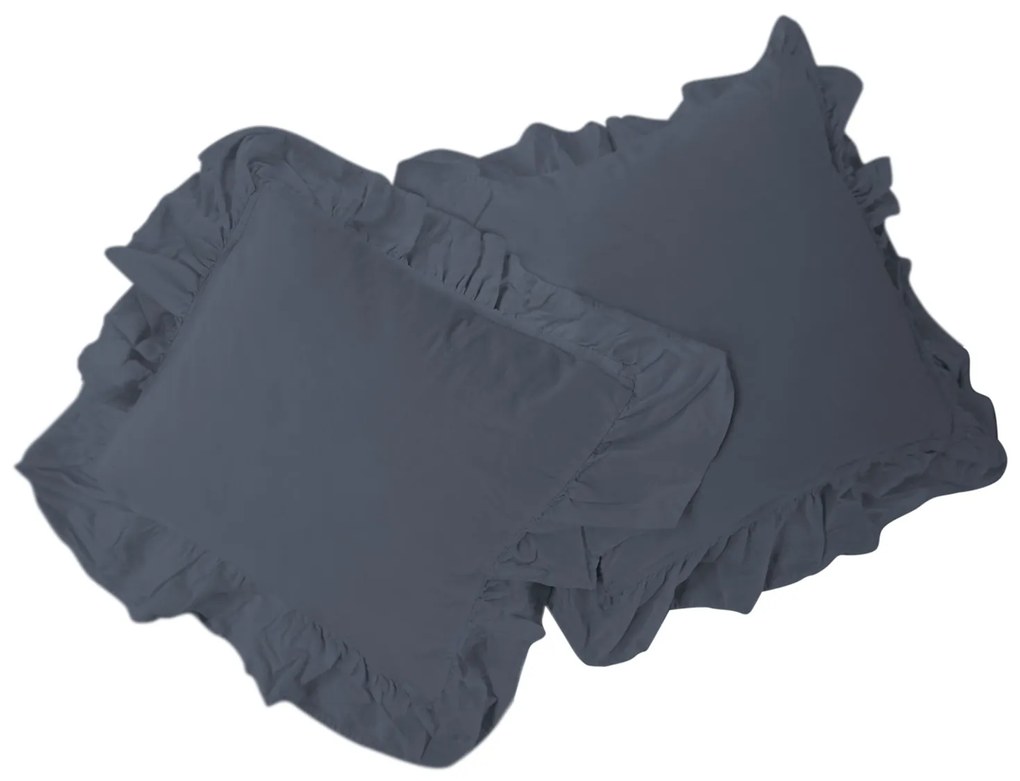 DEKORAČNÍ POVLAK NA POLŠTÁŘ STONEWASHED SADA 2 KS 40X40 CM ŠEDÁ