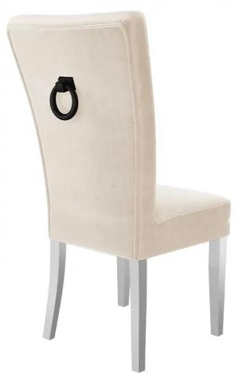 Čalouněná jídelní židle ST67 + klepadlo, Barva:: zlatý, Barva: bílý polomatný, Potah: Magic Velvet 2216