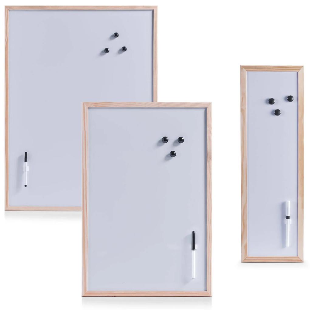 Bílá magnetická tabule s fixem, 20 x 60 cm
