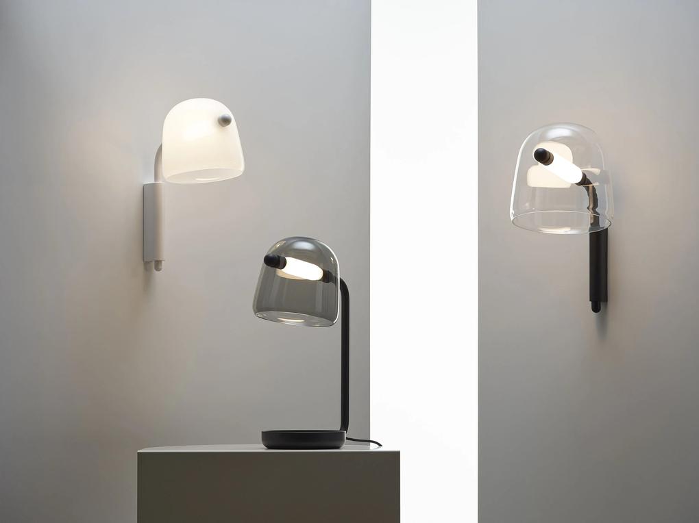 Nástěnná lampa Brokis Mona medium Wall PC970, 4000K Kabel: Textilní bílý, Povrch Montury: Bílý matný komaxit, Barva skla: Opalín