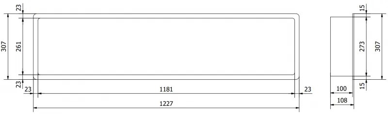 Mexen X-Wall-K, polička na zapuštění z konglomerátu 1227x307x100 mm, bílá, 1900123010