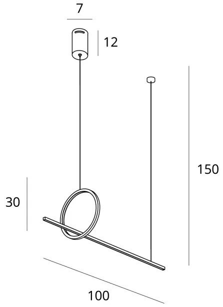 Maxlight P0570D Závěsné LED svítidlo LOZANNA bronzové