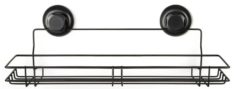 Černá samodržící nástěnná kuchyňská polička Compactor Bestlock Black Kitchen Shelf, 45,5 x 12 cm