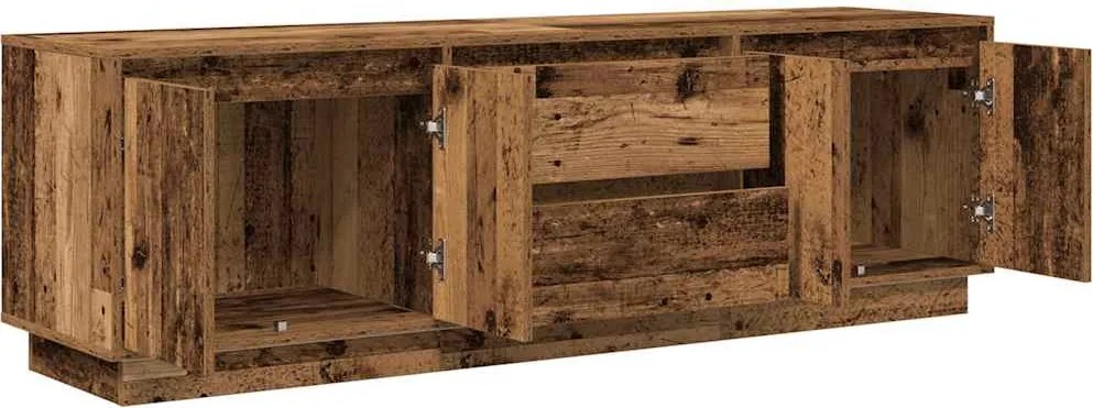 TV skříňka s LED osvětlením starého dřeva 160,5x41x50 cm 3328433