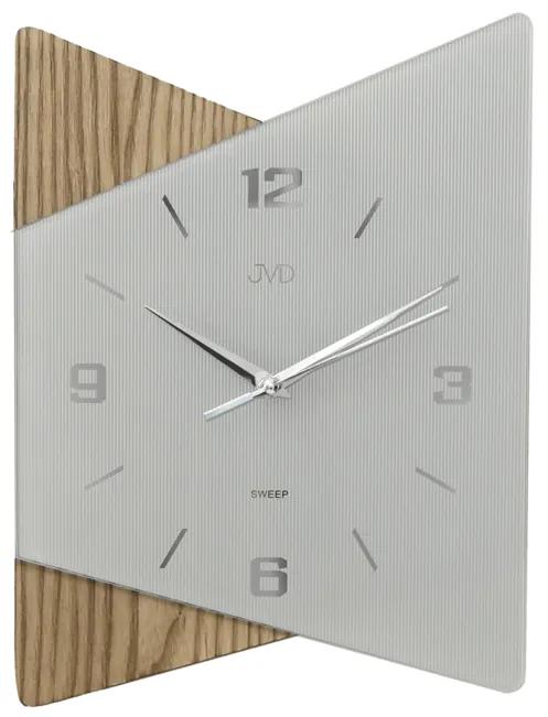 JVD Moderní luxusní netikající skleněné hodiny JVD NS13011.3 s tichým chodem