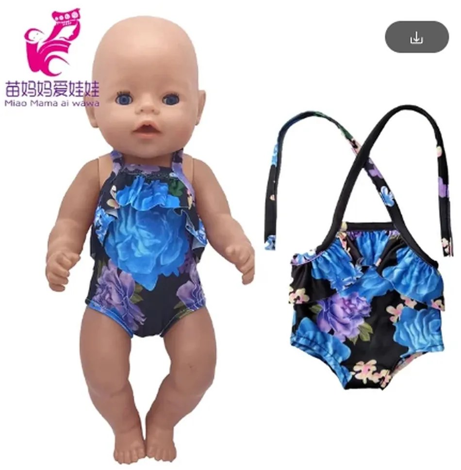 Oblečky pro panenky Baby Born - 43 cm Varianta: 7) plavky modrý květ