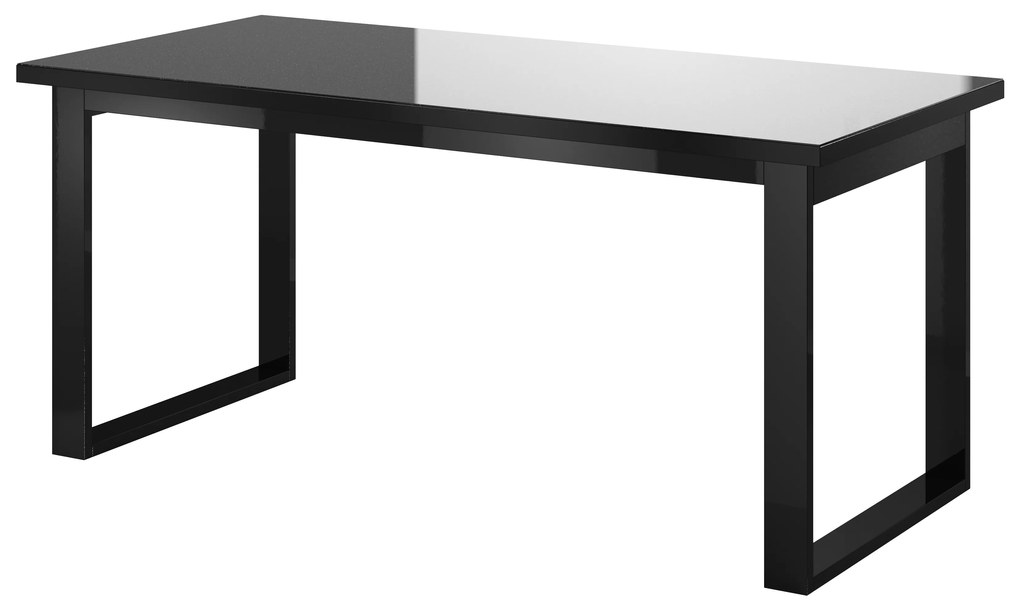 Jídelní stůl HELIO 92 Helvetia 170/76/80 Barevné provedení: černá/černé sklo