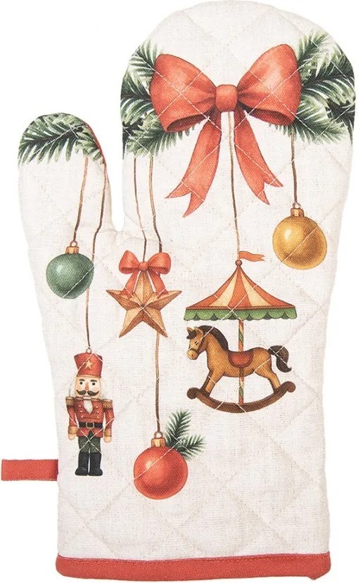 Vánoční bavlněná chňapka - rukavice Christmas Carousel Dream - 18*30 cm
