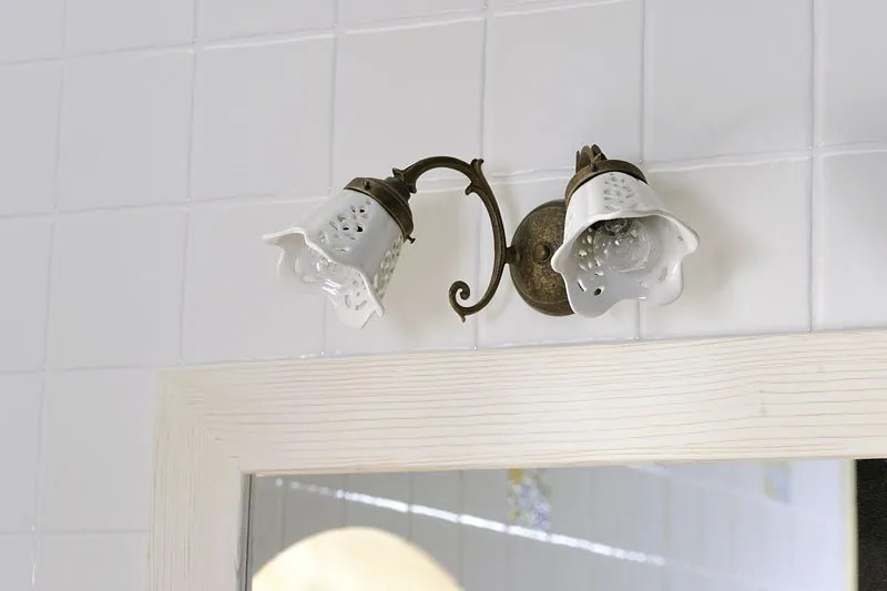Sapho Brindisi osvětlení zrcadla 2xE14 40W 230V keramické stínítko bronz MC052