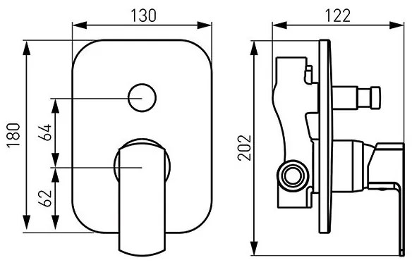 FERRO ALBA Verdeline, podomítková sprchová baterie, chrom, BLB7PVL